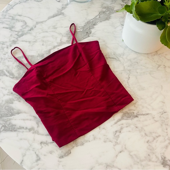 Tops | Corsetlike Deep Red Top | Poshmark